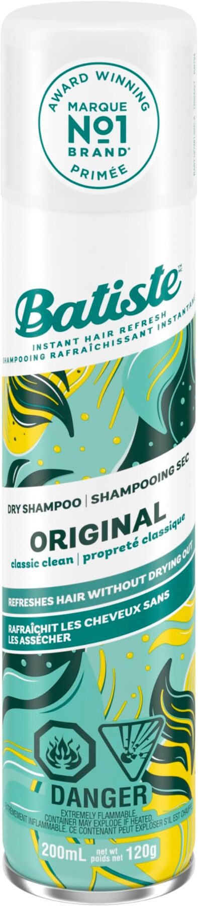 Batiste Dry Shampoo Original 200ml, Instantly Refresh Hair, Absorbs Oil ...