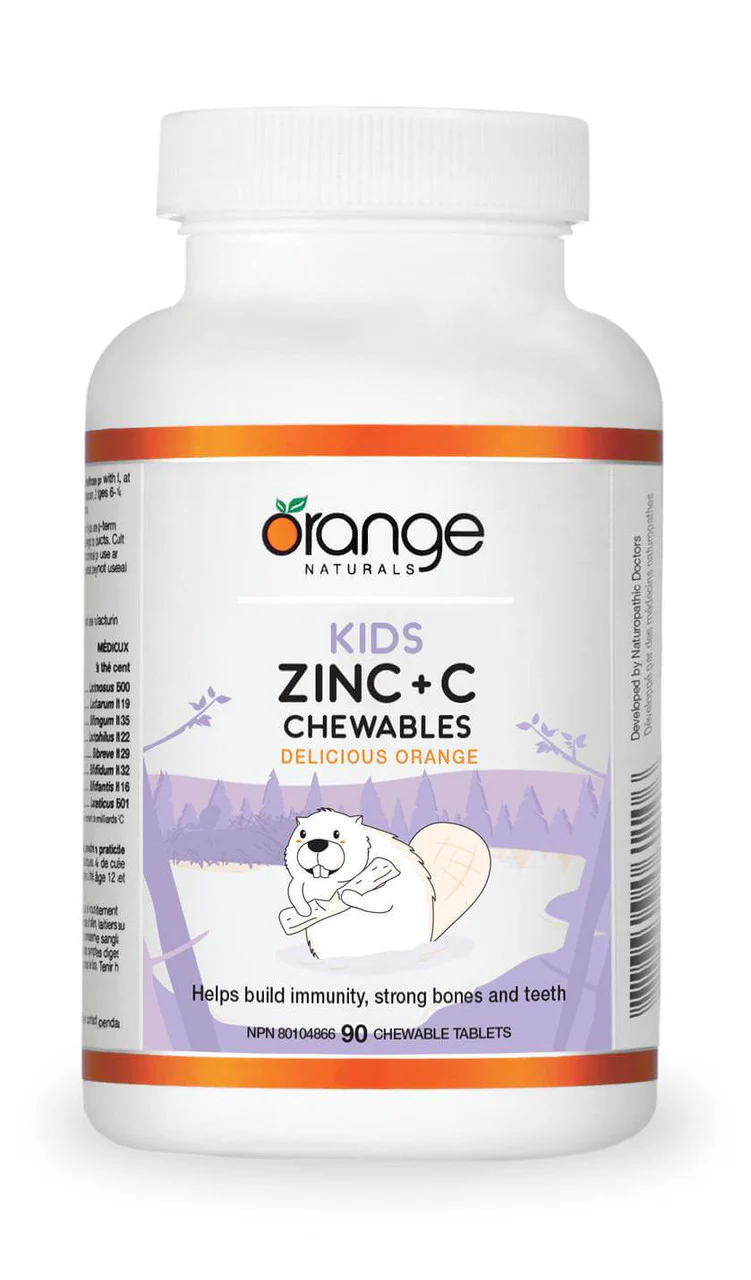 Orange Naturals Kids Zinc + Vitamin C, 90 Chewable Tablets, 90-Day ...